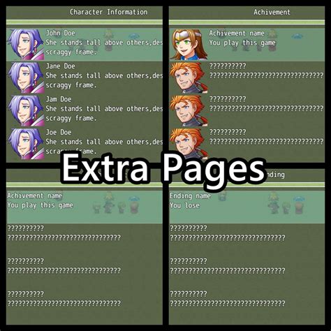 RPGMaker MV Plugin Extra Pages By Kanomwan