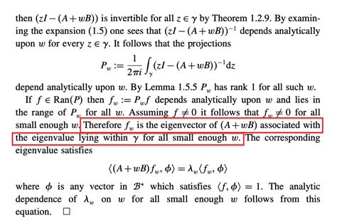 Functional Analysis Theorem Rellich Perturbation Theory