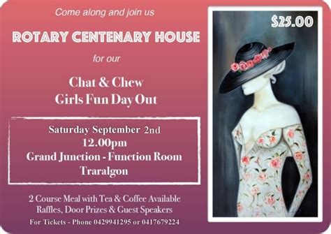 Chat Chew Flyer Gippsland Rotary Centenary House Gippsland Rotary Centenary House
