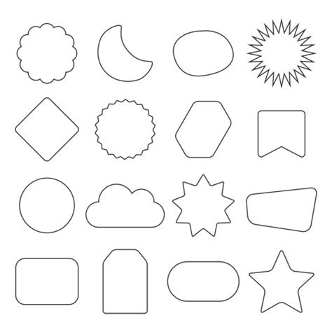 Basic Geometric Outline Flat Shapes Educational Vector Image