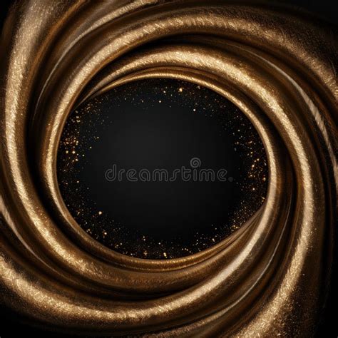 Swirling Golden Abstract Background With Sparkling Stars Stock