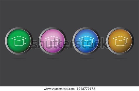 Very Useful Editable Convocation Cap Line Stock Vector Royalty Free