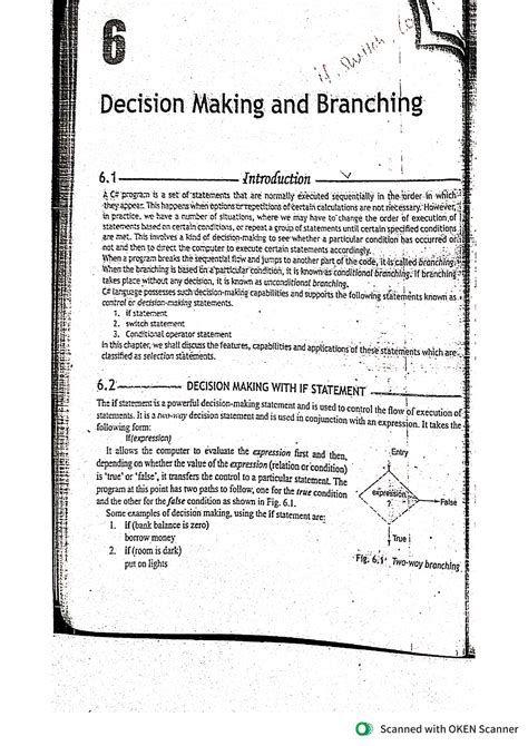 Chapter 6decision Making And Branching Bachelors Of Computer