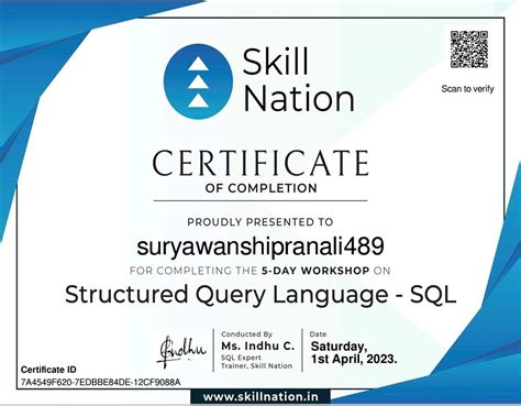 Pranali Suryawanshi On Linkedin Skillnation Certification