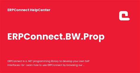 Erpconnectbwproperty Erpconnect Helpcenter