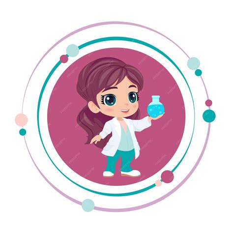 Premium Vector Chibi Girl Scientist Vector Illustration Graphic Icon Symbol