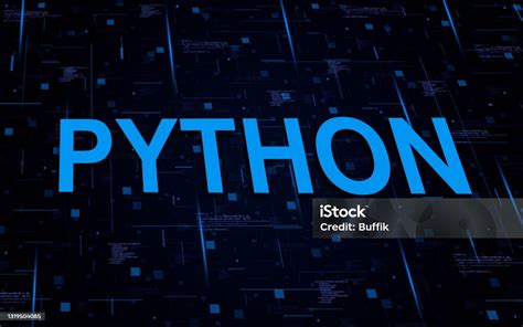 Python Programming Language On Technological Background With Code Elements Stock Illustration