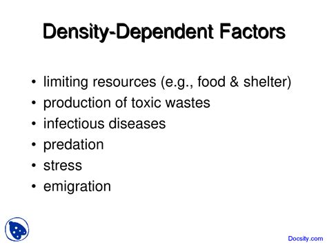 Density Dependent Factors