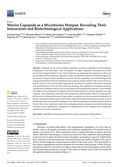 Pdf Marine Copepods As A Microbiome Hotspot Revealing Their Interactions And Biotechnological