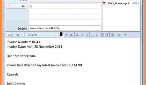 Invoice Attached Email Template Invoice Attached Email Example Dascoop