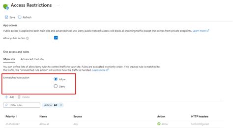 Azurerm 375 Access Restriction Unmatched Rule Action Rterraform