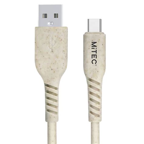 Mitec Usb C Usb A Biodegradable Charging Cable 1m Beige Tradepoint