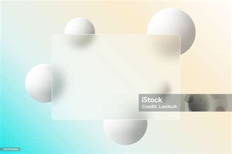 유리 형태 웹 사이트 랜딩 페이지 템플릿입니다 떠 다니는 구체가있는 젖빛 유리 파티션 0명에 대한 스톡 벡터 아트 및 기타 이미지 0명 3차원 형태 개념 Istock