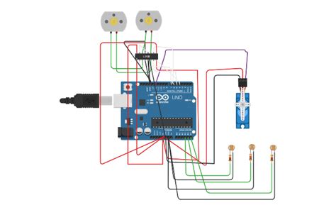 Circuit Design Light Following Robot Tinkercad