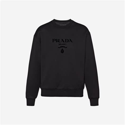 프라다 테크니컬 코튼 스웨트셔츠 블랙 Prada Kream