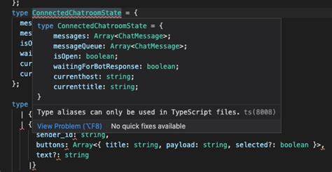 Type Aliases Can Only Be Used In Typescript Filests8008 · Issue 170 · Scalablemindschatroom