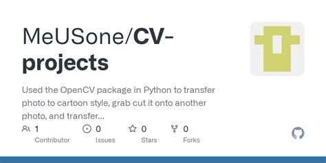 GitHub MeUSone CV Projects Used The OpenCV Package In Python To