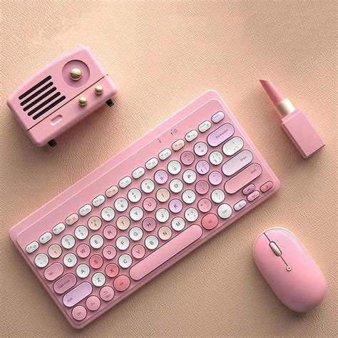 Pink Green Mini Bluetooth Wireless Keyboard Mouse Set SS1271 Keyboard Bluetooth Keyboard
