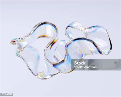 추상적인 다채로운 그라디언트 웨이브 3d 렌더링 색채 분산 및 박막 스펙트럼 효과 유리 재료에 대한 스톡 사진 및 기타 이미지 유리 재료 모양 추상적인 Istock