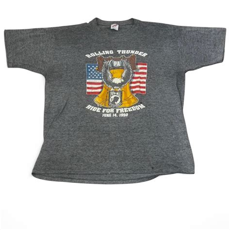 1992 Rolling Thunder Ride For Freedom Tee Vintage Depop