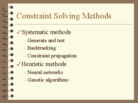 Constraint Solving Methods