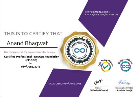 Anand Bhagwat On Linkedin Cleared Cp Dof Certification From Devops And Agile Testing 18