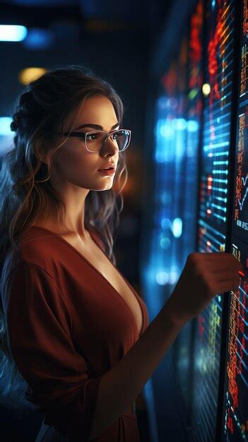 Premium Photo Data Specialist Who Examines Graphs And Data Generative Ai