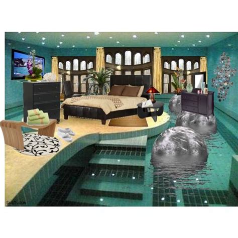 Bedroom With A Pool Around It