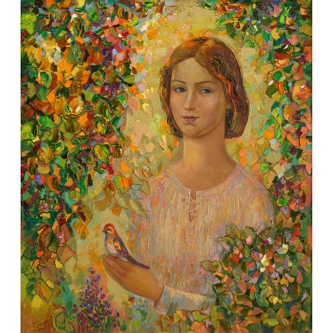 Купить картину Девушка с птицей в Москве от художника Конев Владимир