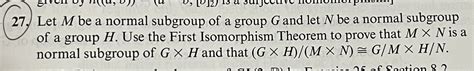 solved 27 pg 270 let m ﻿be a normal subgroup of a group g
