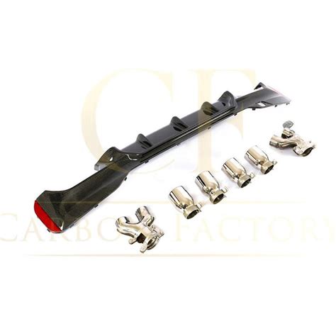 Bmw G30 G31 5 Series M Sport Carbon Fibre Rear Diffuser With Quad Exha