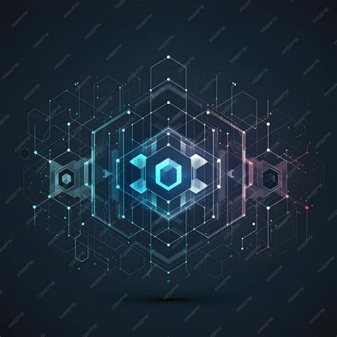 Abstract Hexagonal Blockchain Network Background Premium Ai Generated Image