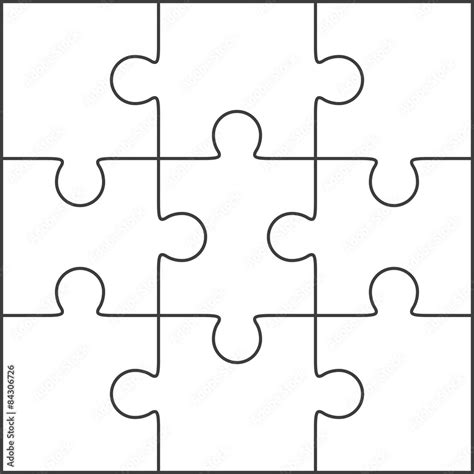 Jigsaw Puzzle Blank Template 1010 Stock Vector Adobe Stock For Blank