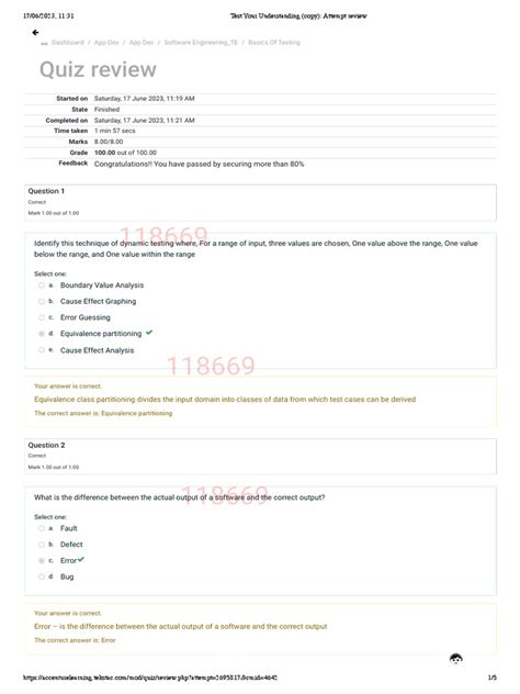 Test Your Understanding Copy Attempt Review Pdf Software Testing Software Quality