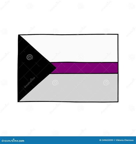 Demisexual Pride Flag Doodle Icon Vector Color Line Illustration Stock