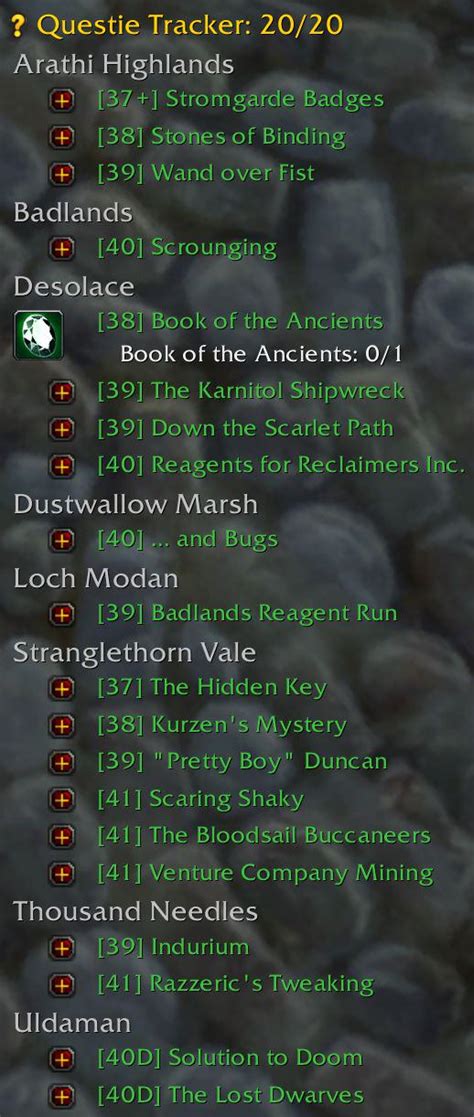 How Green Is Your Quest Log R Wowhardcore
