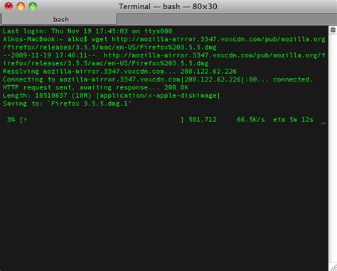 install firefox without any browser using ftp command in terminal on a