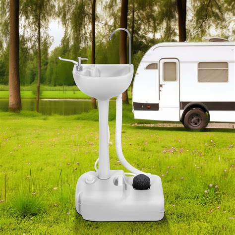 Dextrus Portable Camping Sink With Towel Holder And Soap Dispenser