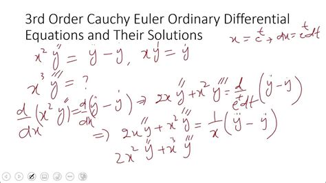 Third Order Cauchy Euler Equations Youtube