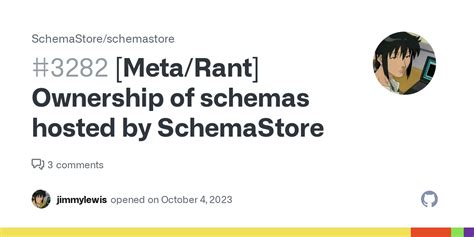 Meta Rant Ownership Of Schemas Hosted By SchemaStore Issue SchemaStore Schemastore
