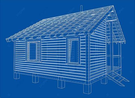Vector 3d Rendering Of A Cozy Small House Sketch Vector Perspective Roof Illustration