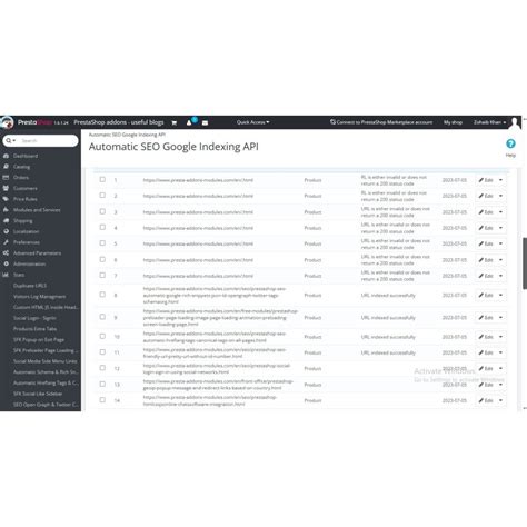 PrestaShop Google Instant Indexing API Integration
