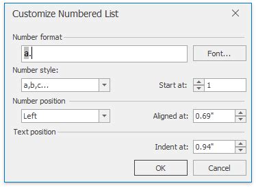 Bullets And Numbering Dialog Winforms Controls Devexpress Documentation