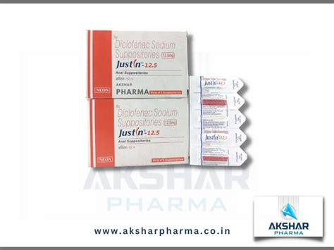 Justin 12 5 Diclofenac Sodium Suppositories Injection 12 5 Mg At Best Price In Vasai Virar