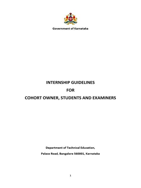 Internship Guidelines Pdf Internship Job Hunting