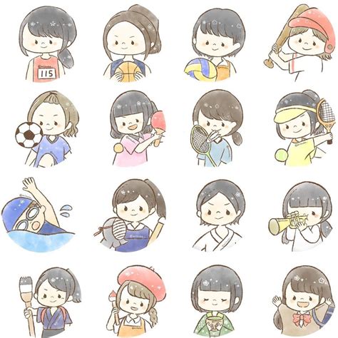 みいるか on Instagram 使用の際はフォローして下さると嬉しいです ゆるふわかわいい部活動フリーアイコンができました