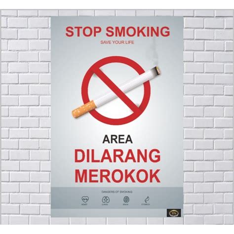 Jual Poster Kesehatan Tentang Area Dilarang Merokok No Smoking