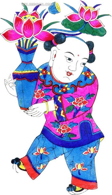 传统年画PSD素材免费下载 红动中国