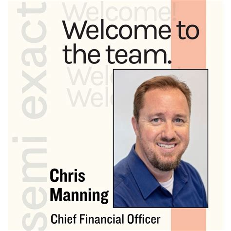 Semi Exact On Linkedin 🎉 Welcome Chris Manning To The Semi Exact Team