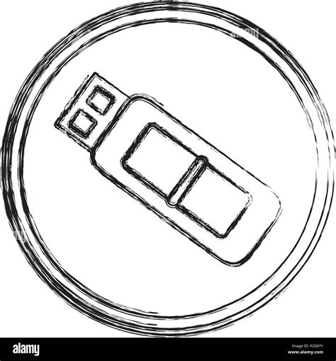 Grunge Usb Memory Data Technology Emblem Stock Vector Image Art Alamy